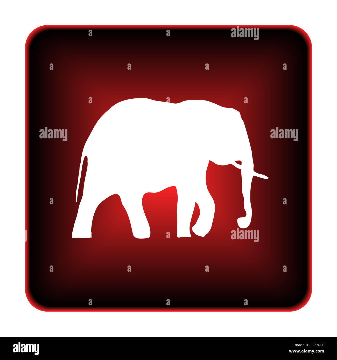 Elephant icon. Internet button on white background Stock Photo - Alamy