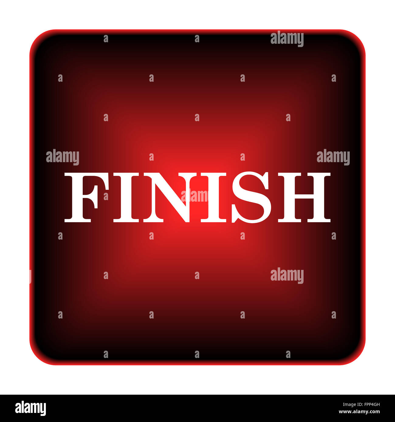 Finish icon. Internet button on white background Stock Photo - Alamy