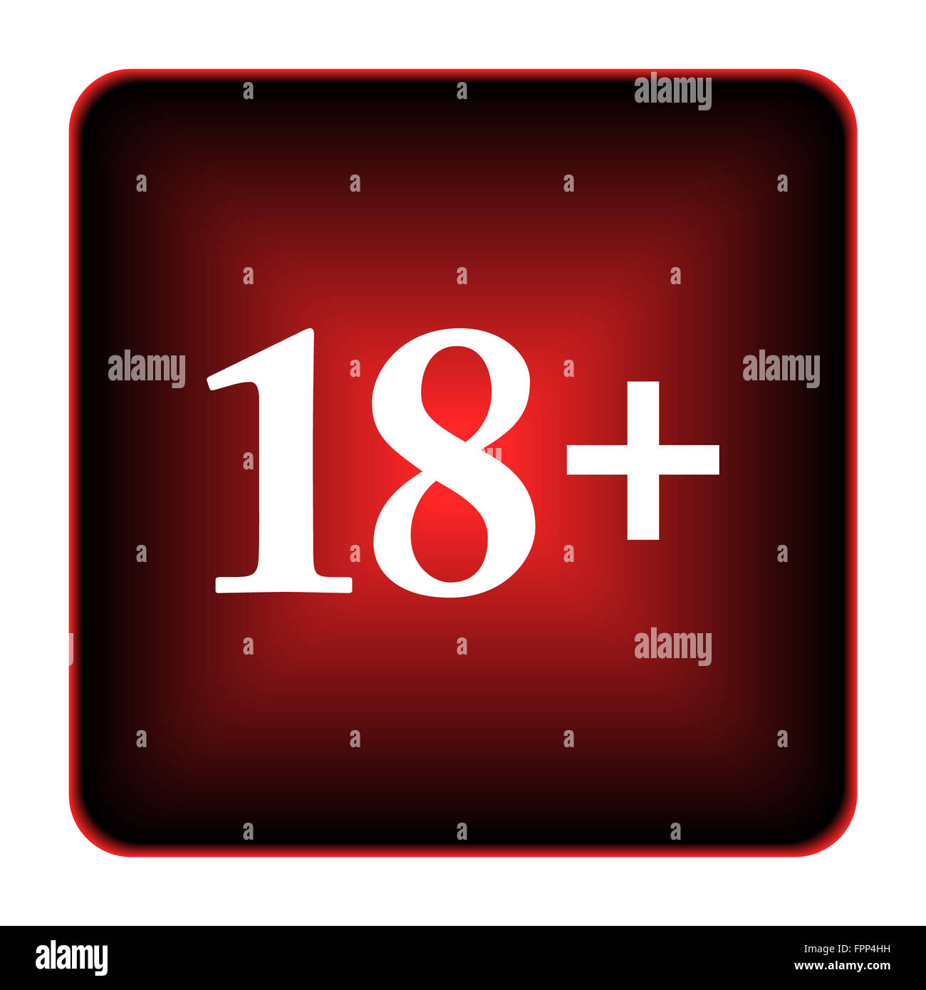 18 plus icon. Internet button on white background Stock Photo - Alamy