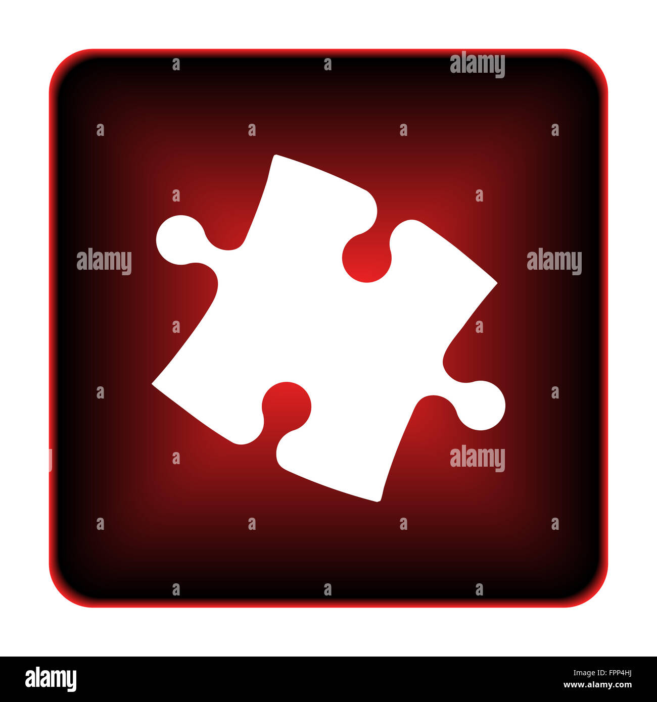 Puzzle piece icon. Internet button on white background Stock Photo - Alamy