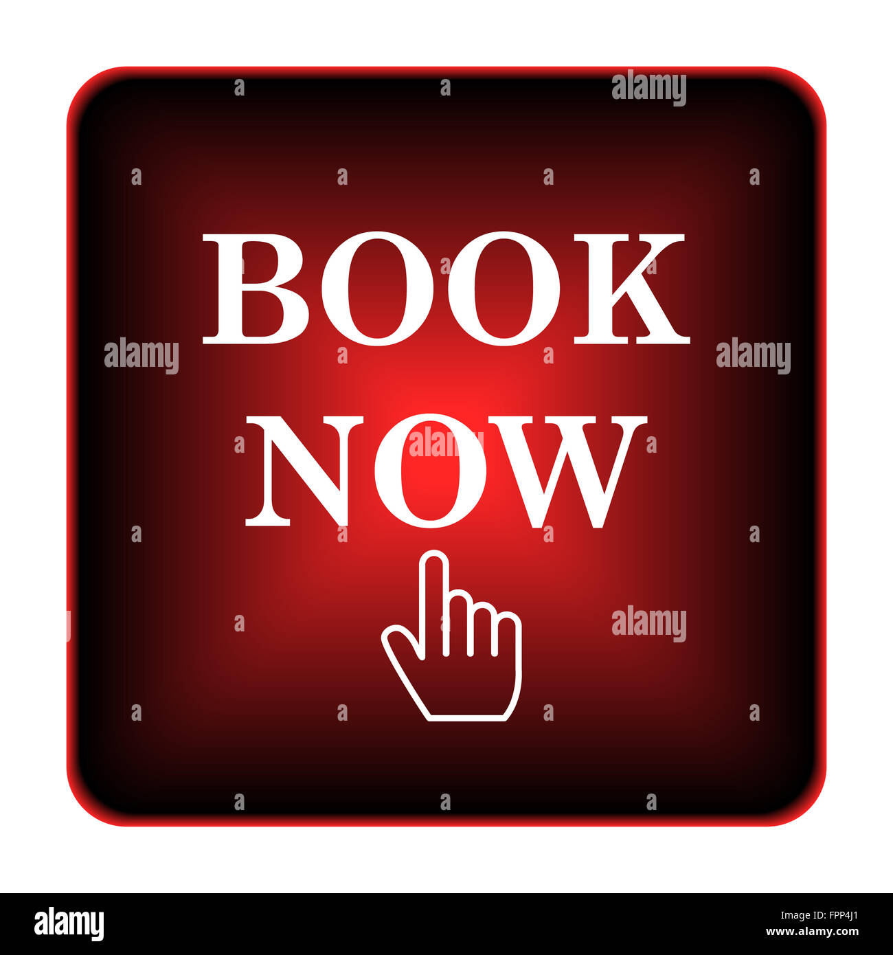 Book now icon. Internet button on white background Stock Photo - Alamy