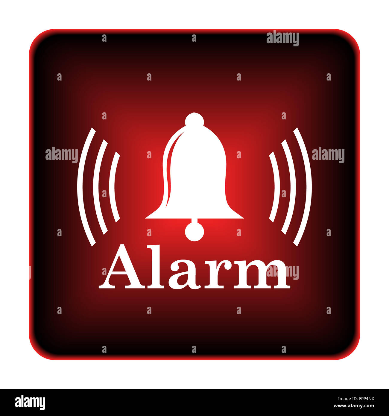 Alarm icon. Internet button on white background Stock Photo - Alamy
