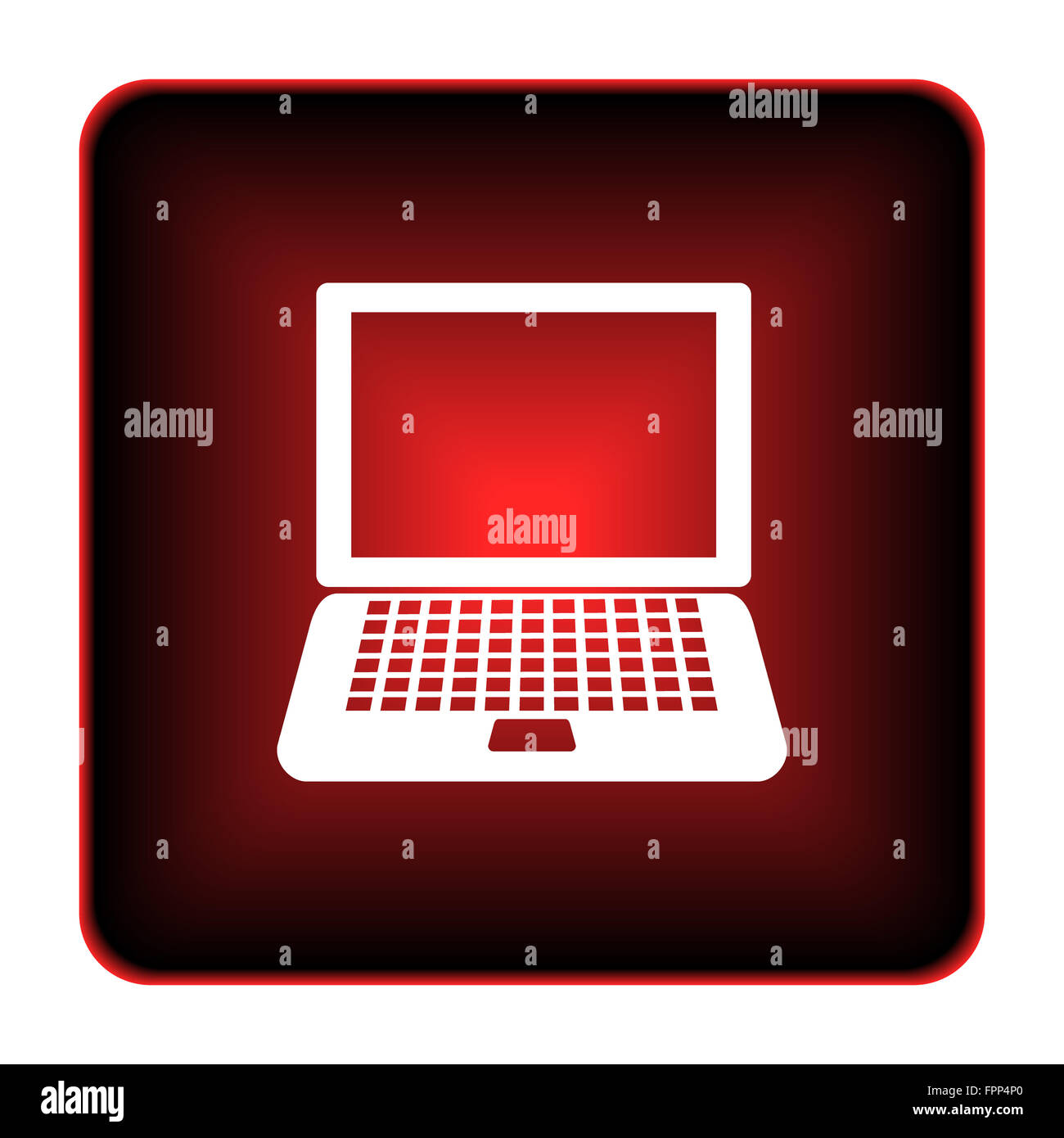 Laptop icon. Internet button on white background Stock Photo - Alamy