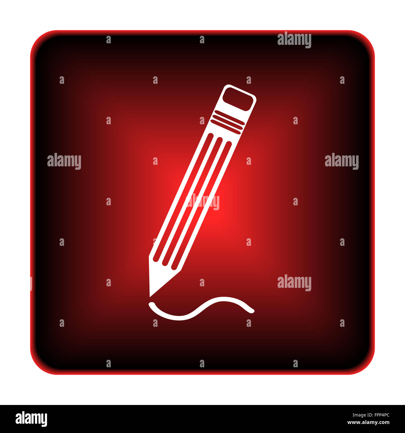 Pen icon. Internet button on white background Stock Photo - Alamy