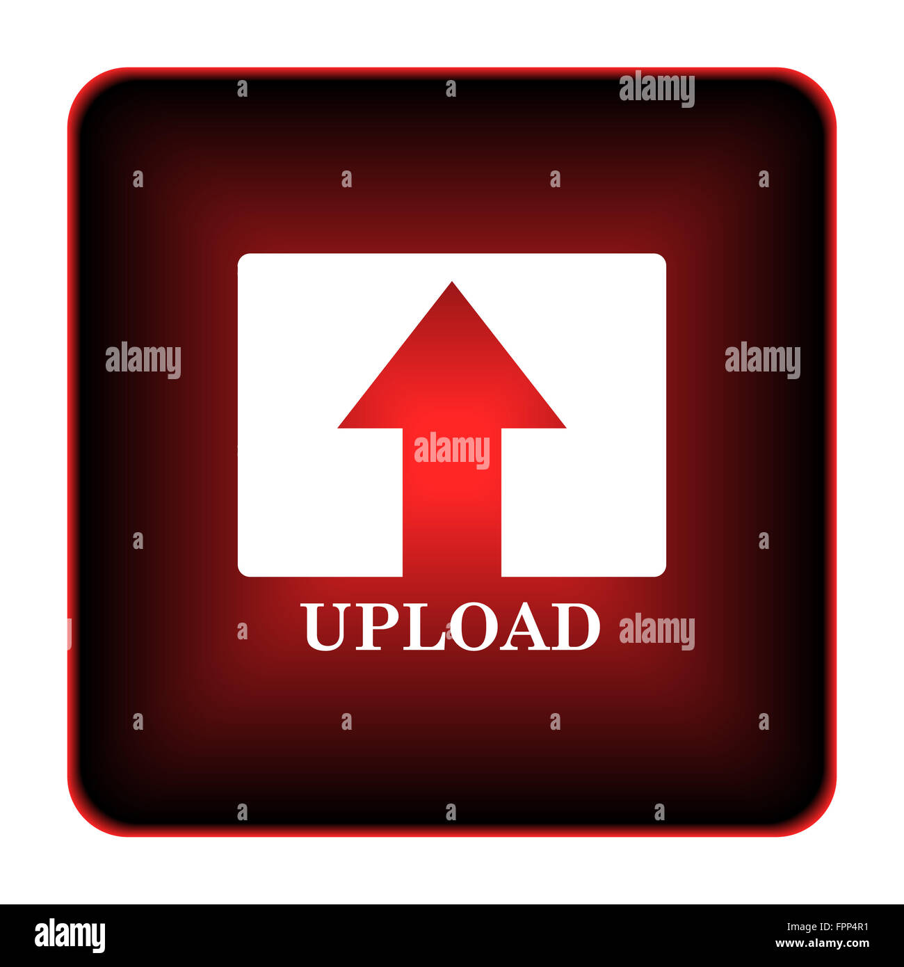Upload icon. Internet button on white background Stock Photo - Alamy