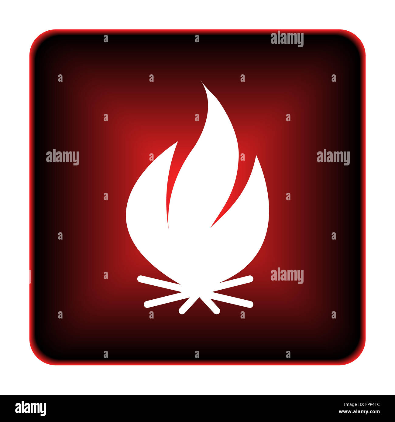 Fire icon. Internet button on white background Stock Photo - Alamy