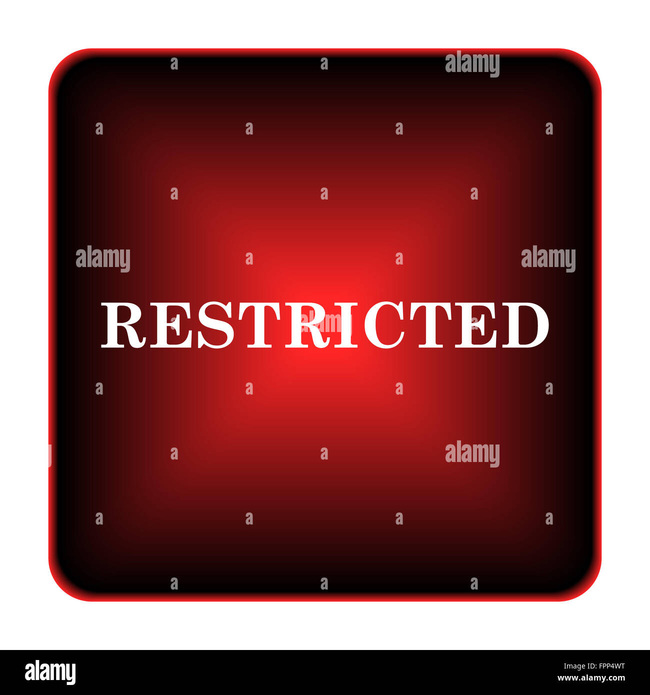 Restricted icon. Internet button on white background Stock Photo - Alamy