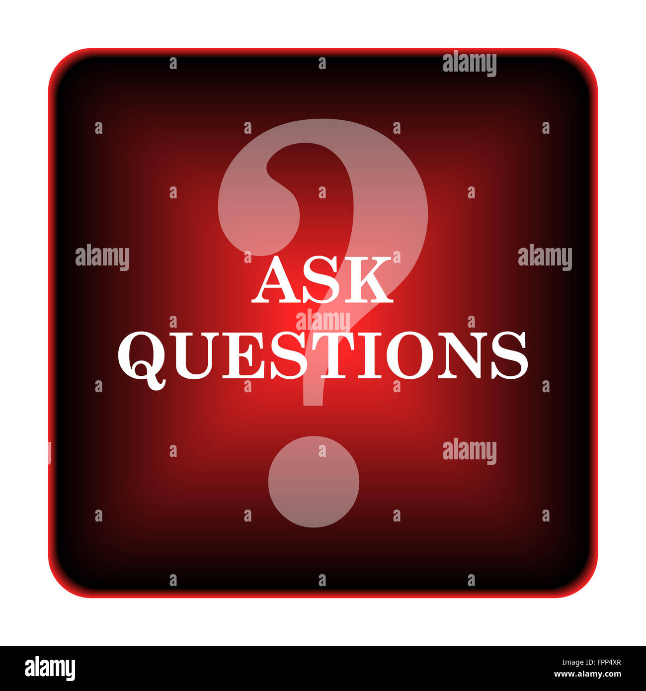 Ask questions icon. Internet button on white background Stock Photo - Alamy