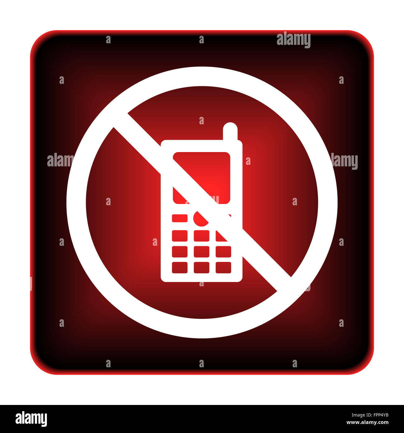 Mobile phone restricted icon. Internet button on white background Stock ...