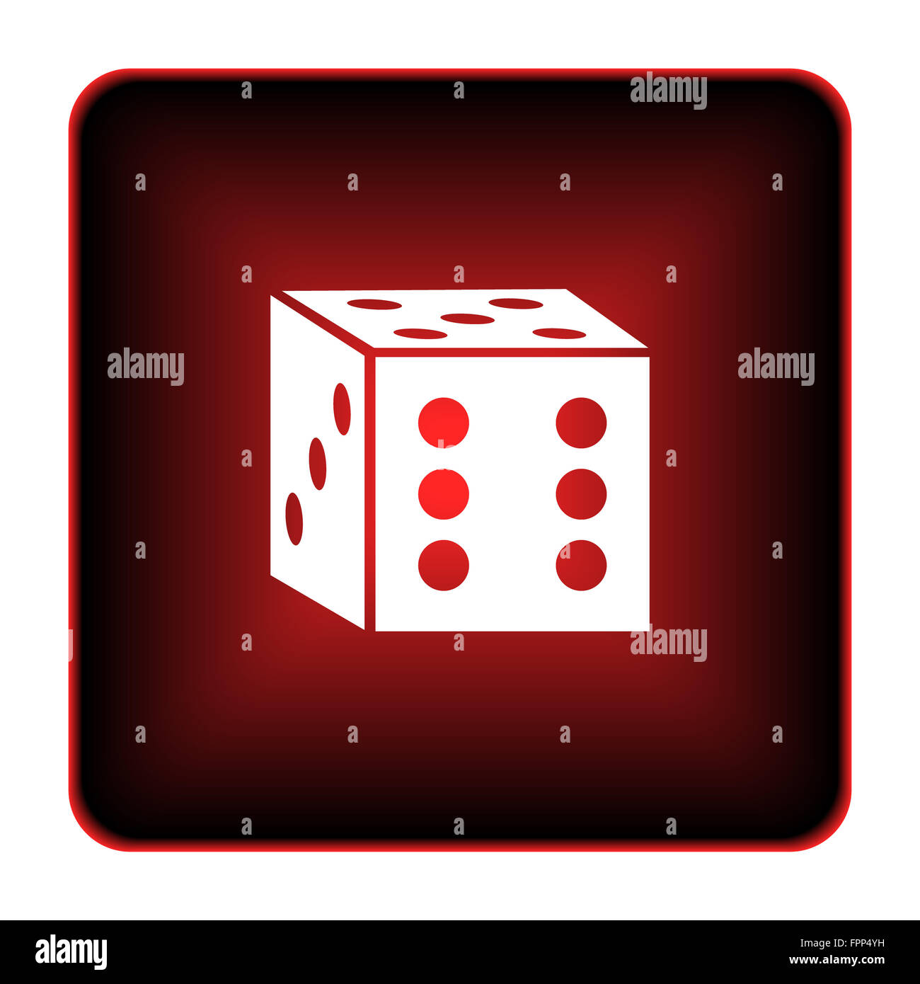 Dice icon. Internet button on white background Stock Photo - Alamy