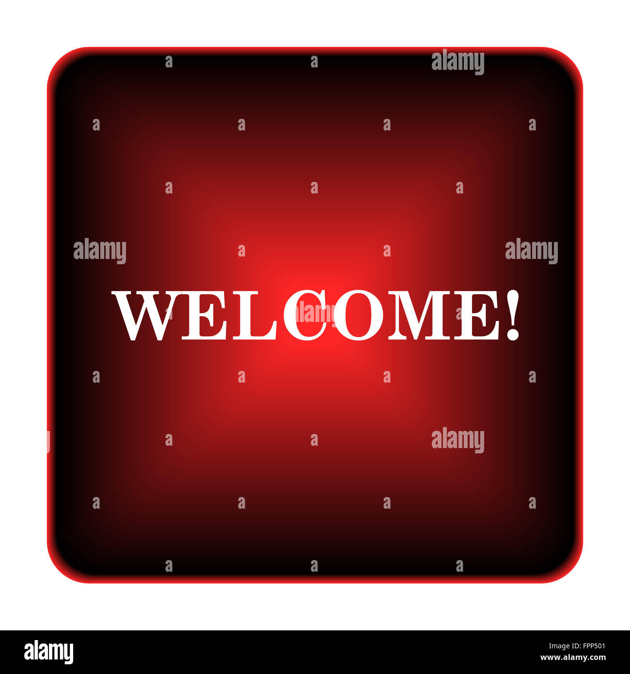 Welcome icon. Internet button on white background Stock Photo - Alamy
