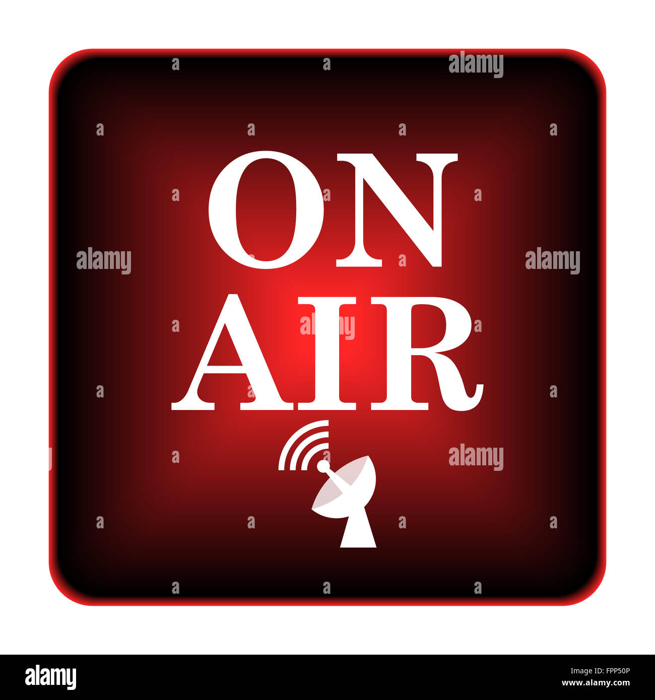 On air icon. Internet button on white background Stock Photo - Alamy