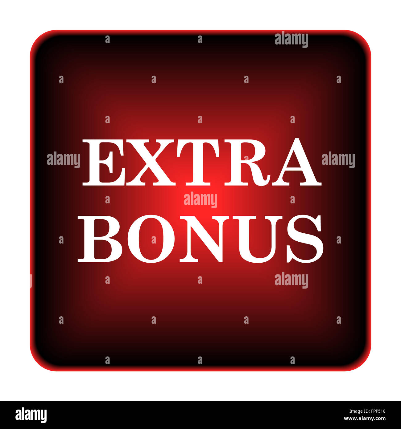 Extra bonus icon. Internet button on white background Stock Photo - Alamy