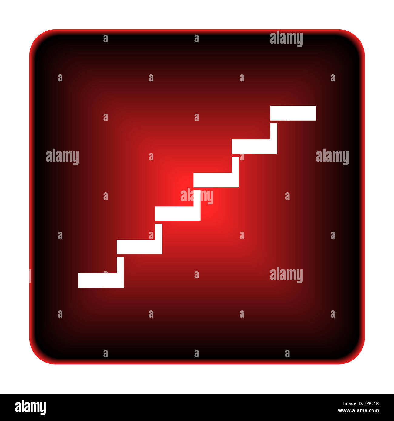 Stairs icon. Internet button on white background Stock Photo - Alamy