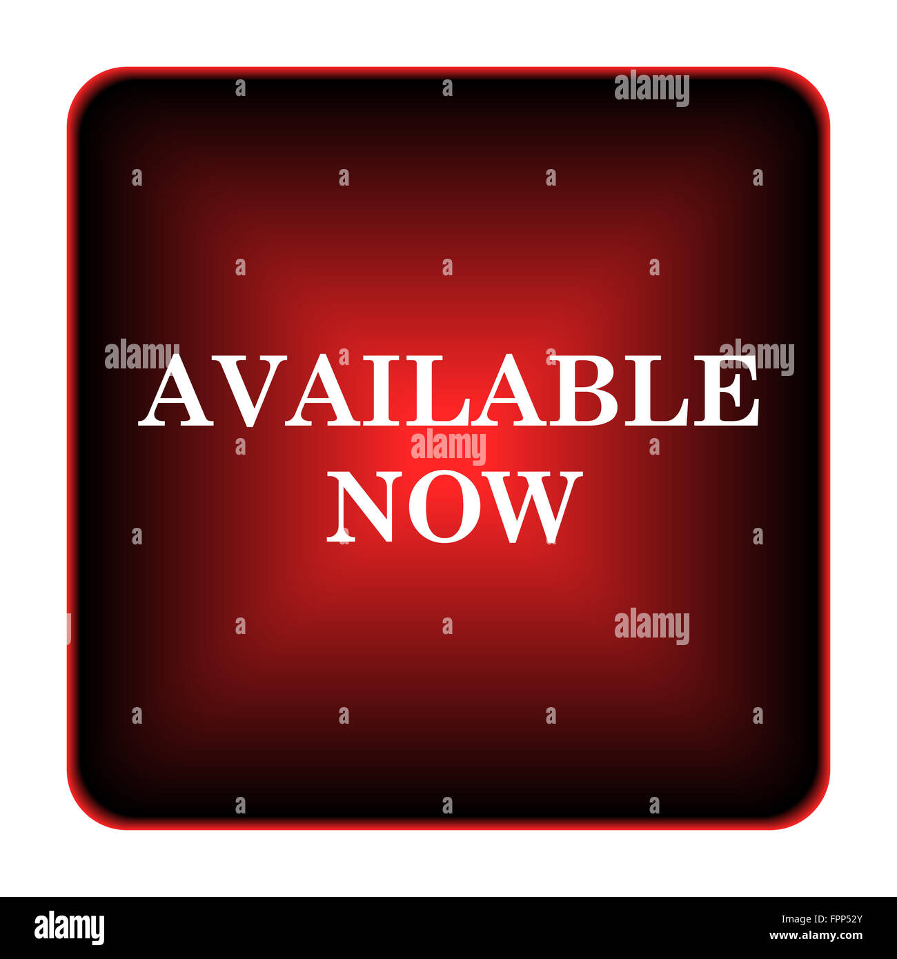 Available now icon. Internet button on white background Stock Photo - Alamy