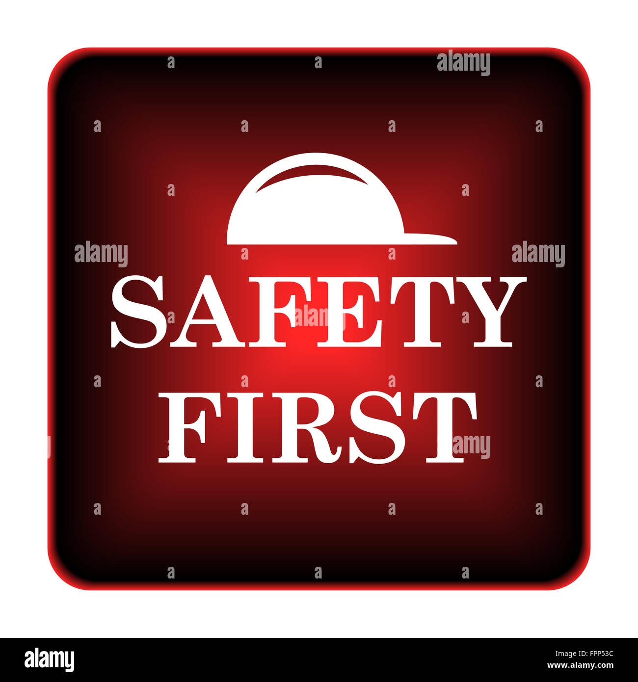 Safety first icon. Internet button on white background Stock Photo - Alamy