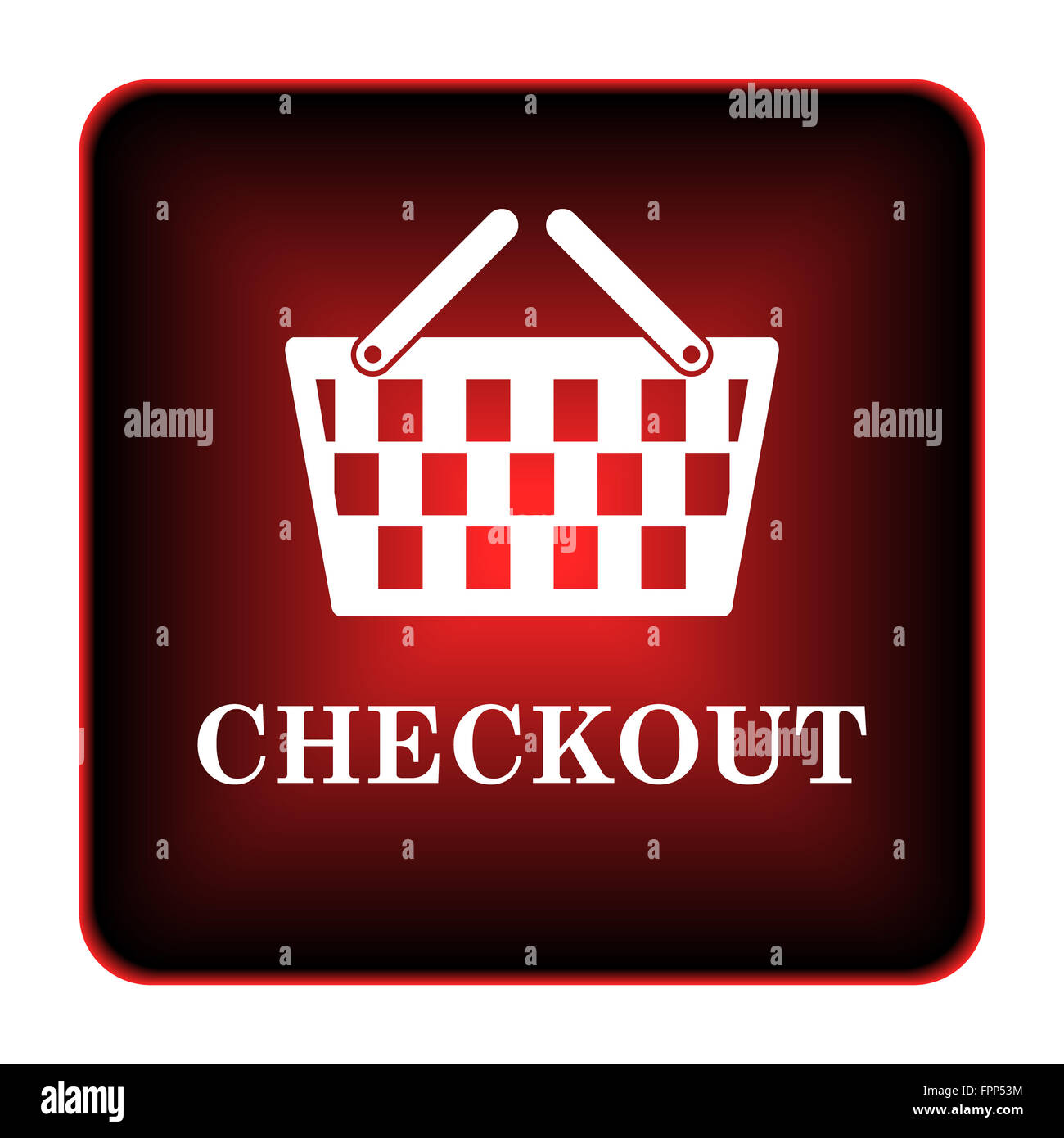 Checkout icon. Internet button on white background Stock Photo - Alamy
