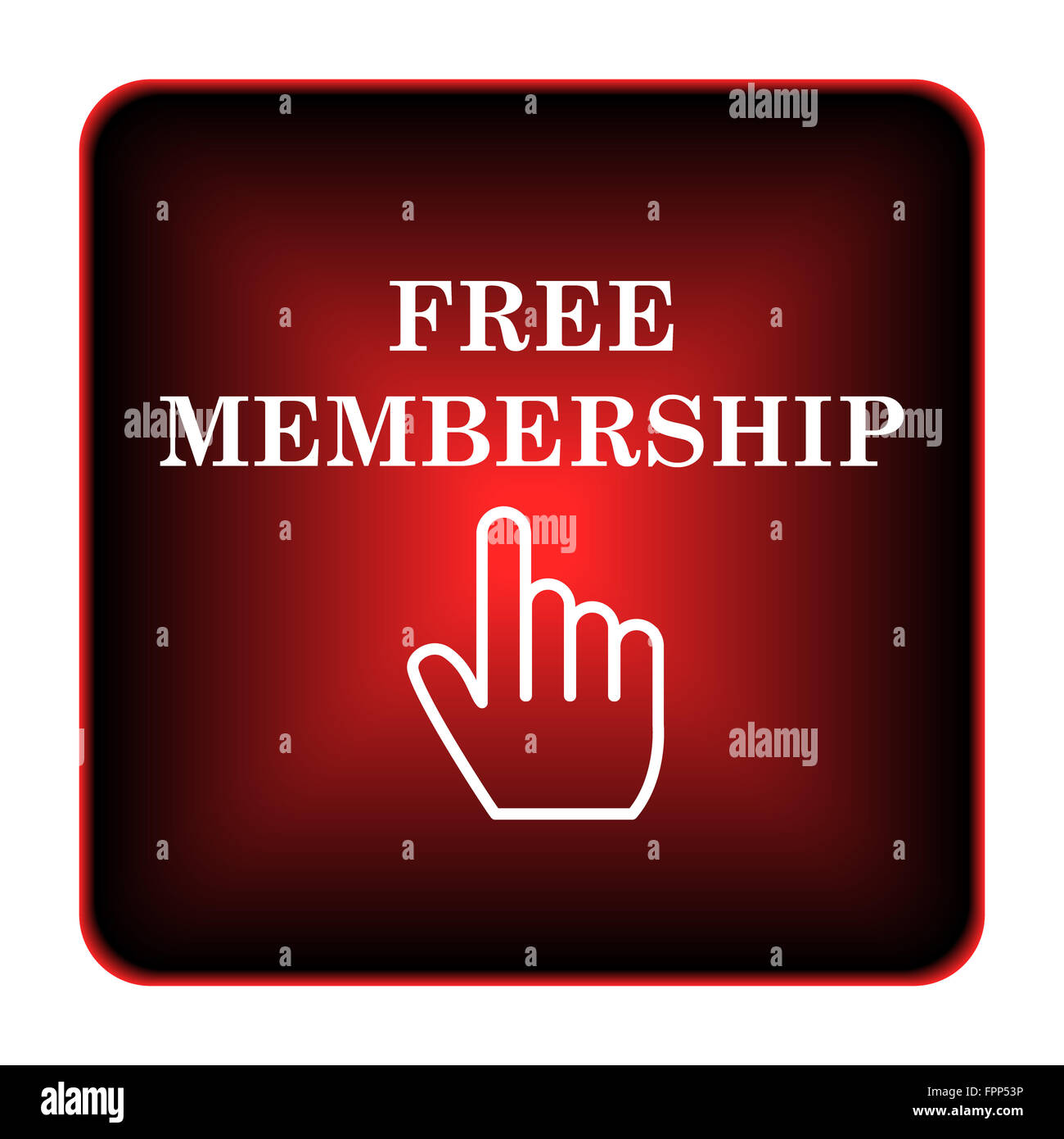 Free membership icon. Internet button on white background Stock Photo ...