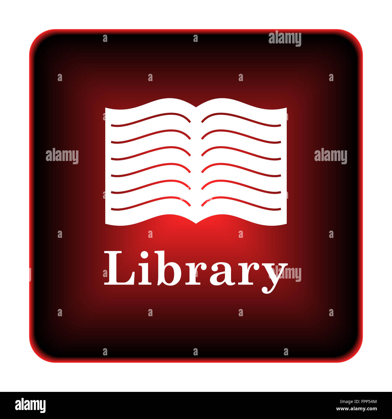 Library icon. Internet button on white background Stock Photo - Alamy