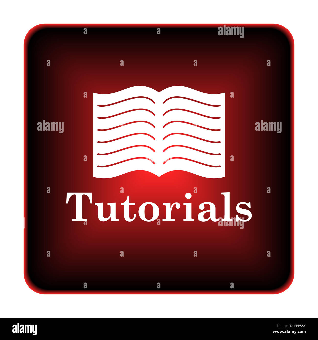 Tutorials icon. Internet button on white background Stock Photo - Alamy