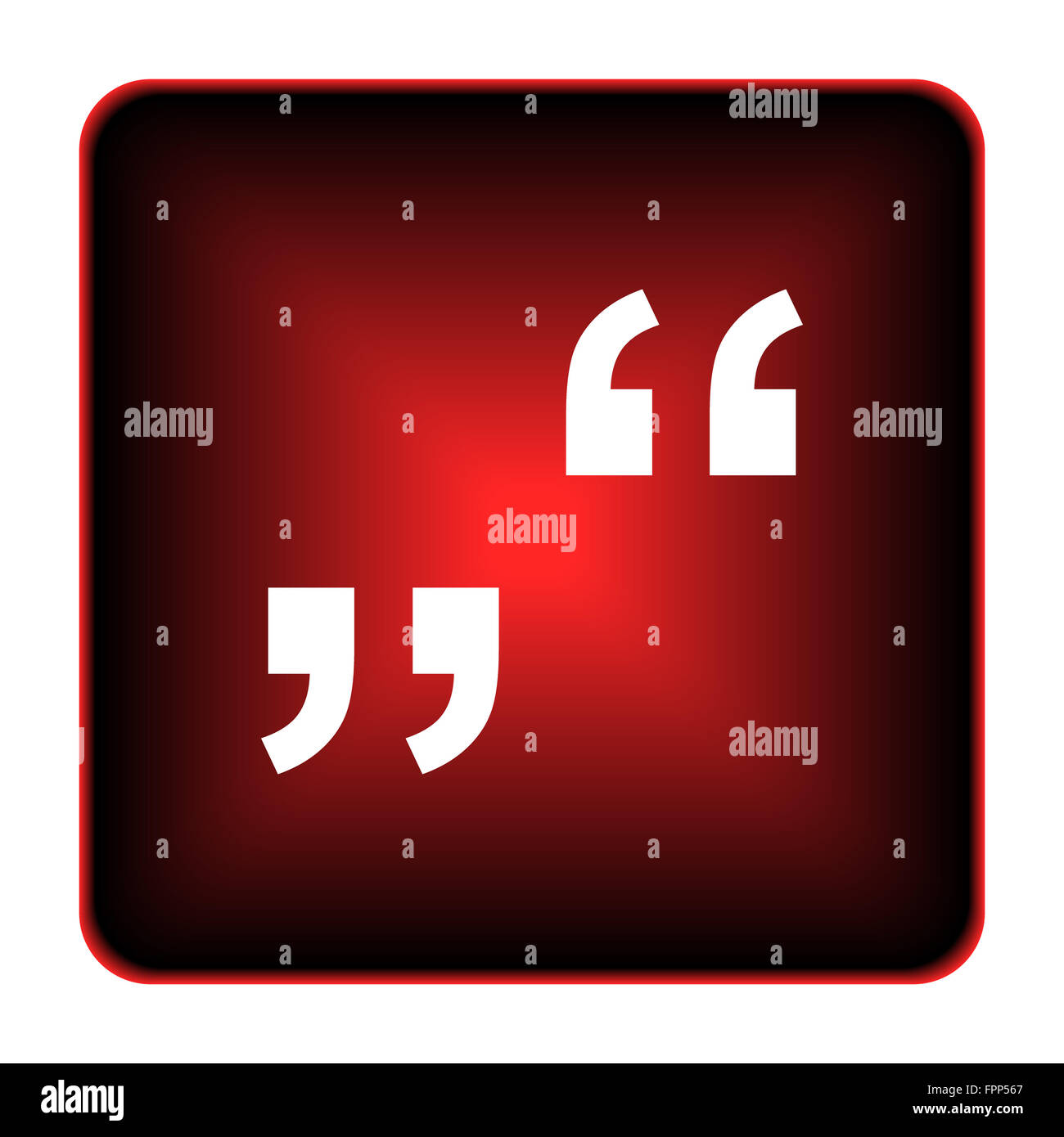 Quotation marks icon. Internet button on white background Stock Photo ...