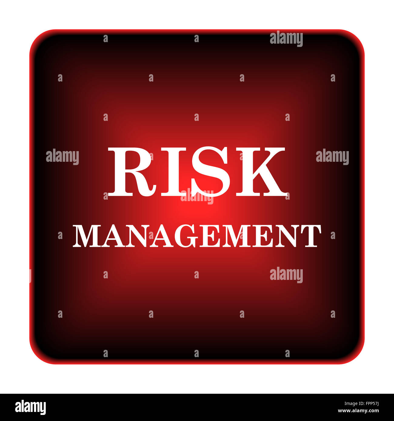 Risk management icon. Internet button on white background Stock Photo ...