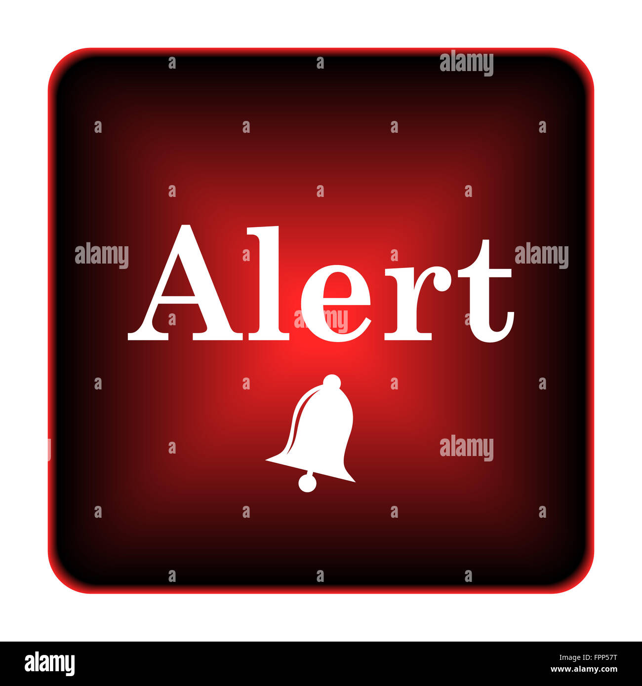 Alert icon. Internet button on white background Stock Photo - Alamy