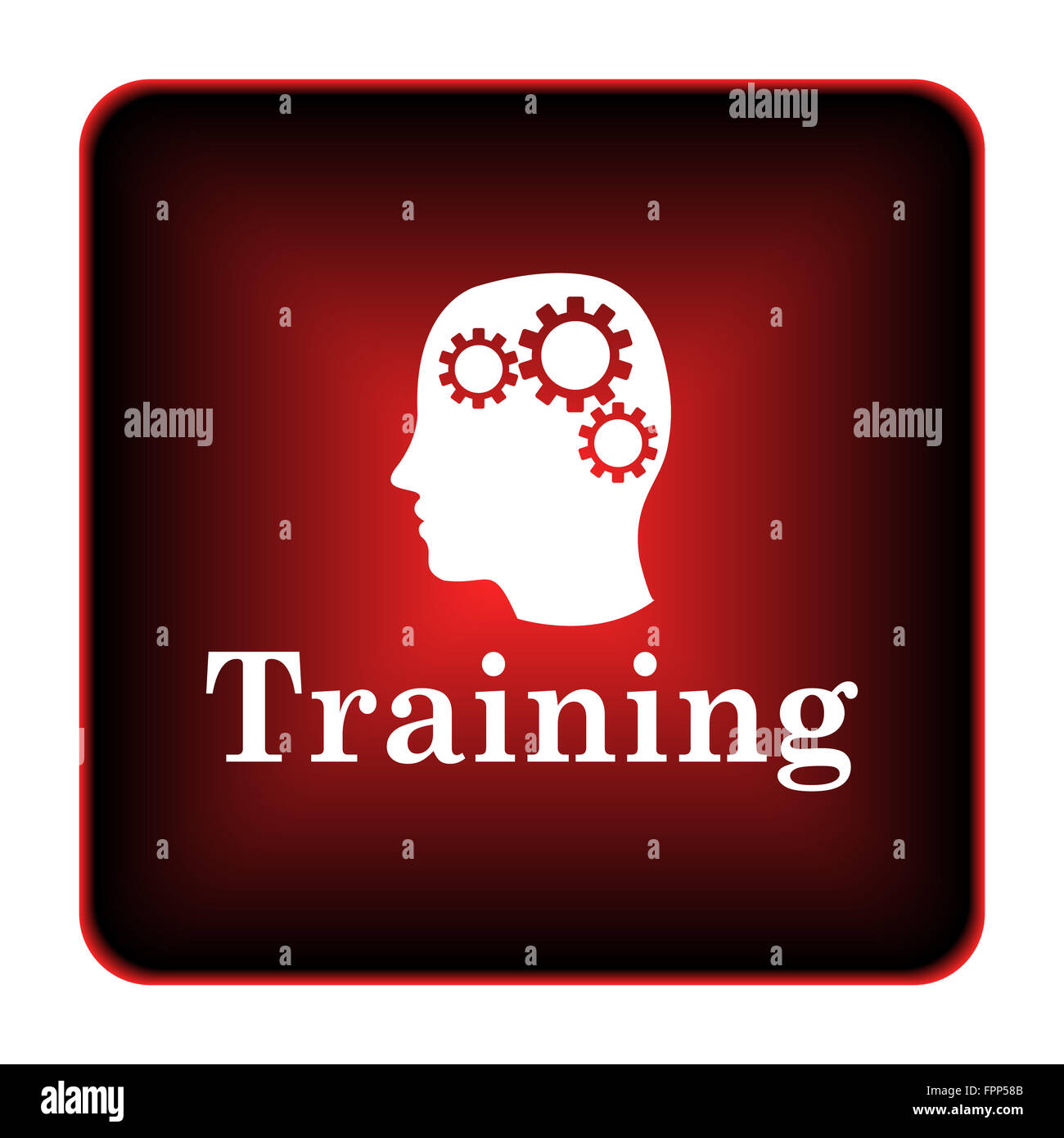 Training icon. Internet button on white background Stock Photo - Alamy