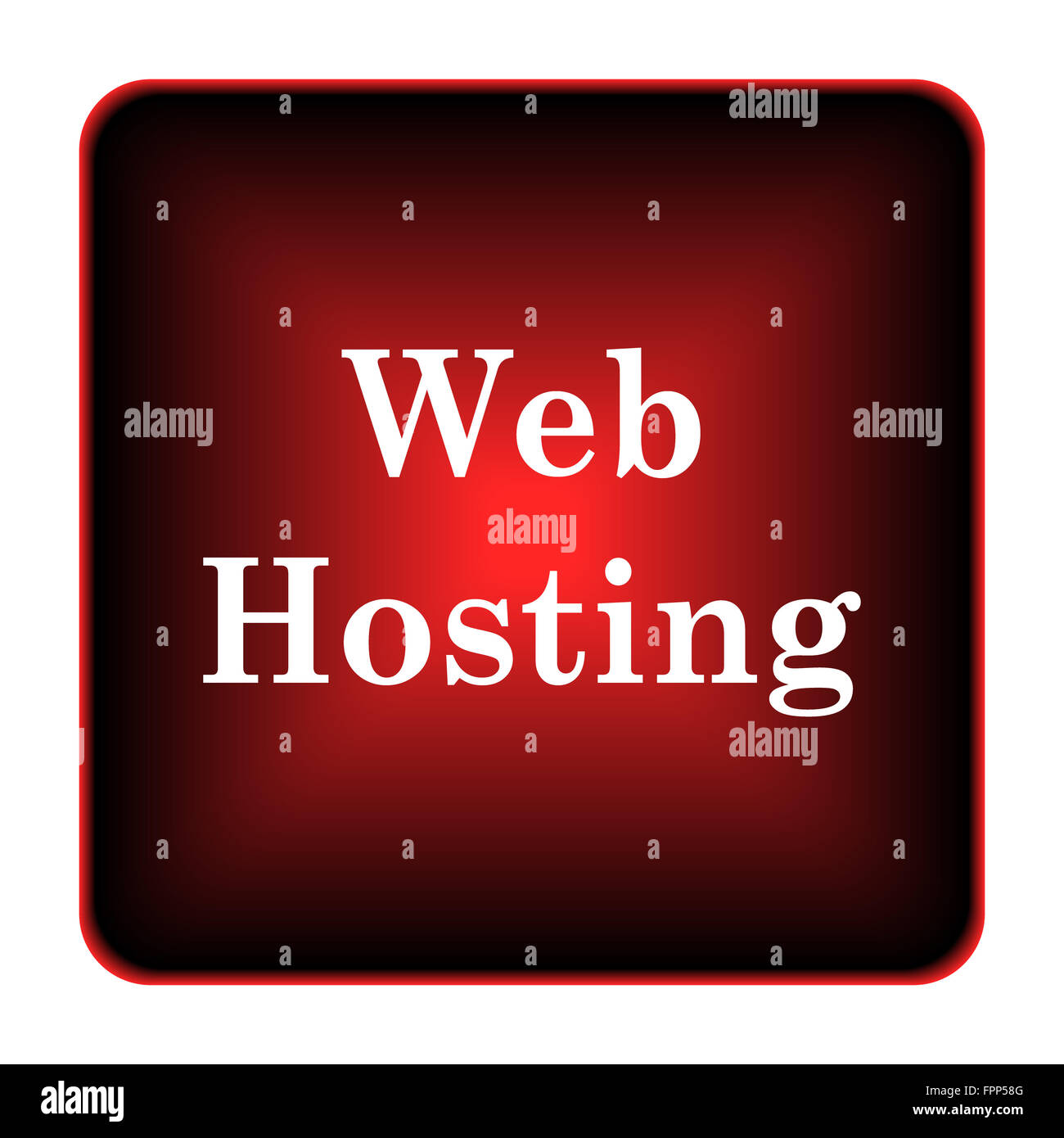 Web hosting icon. Internet button on white background Stock Photo - Alamy