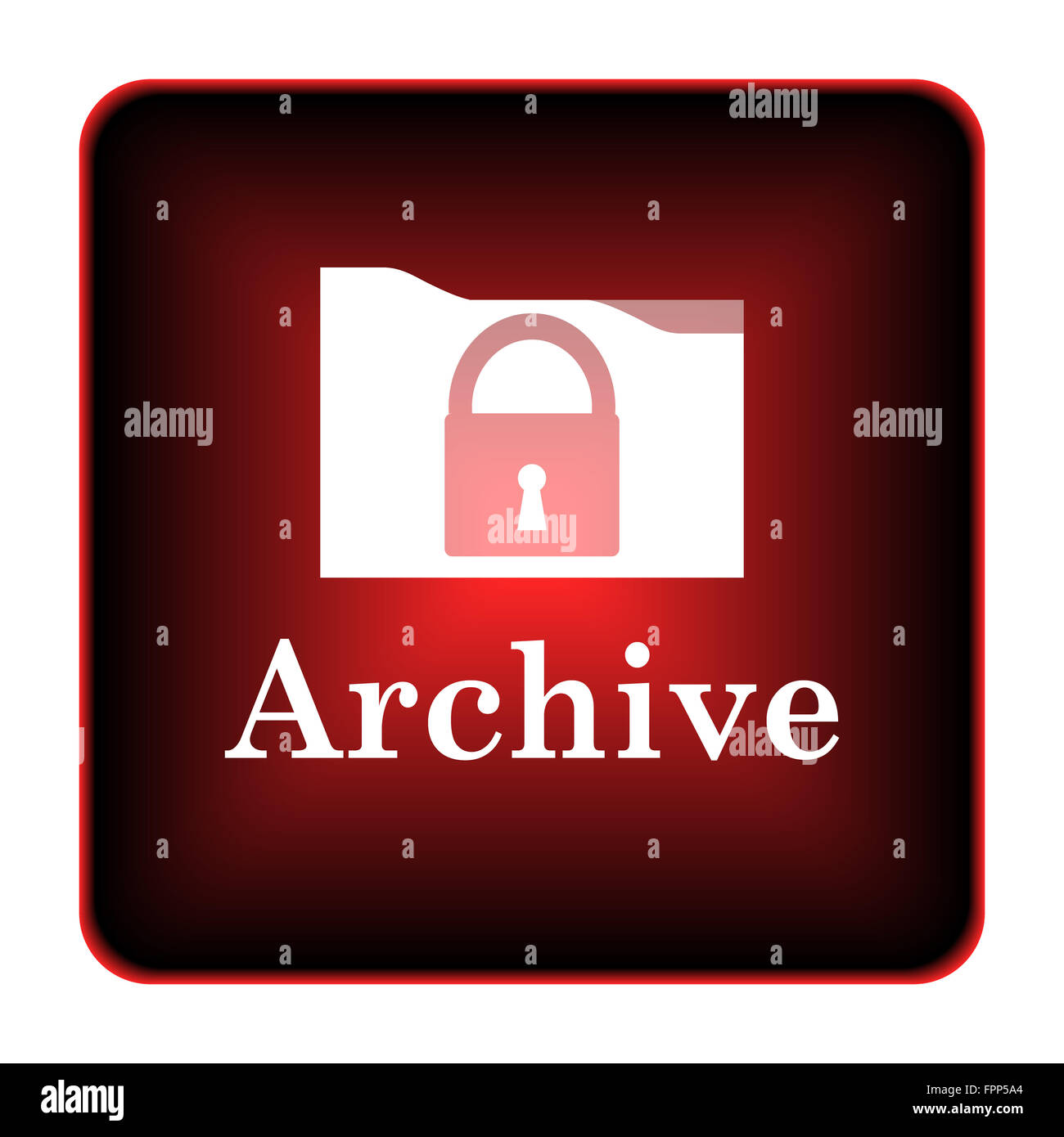 Archive icon. Internet button on white background Stock Photo - Alamy