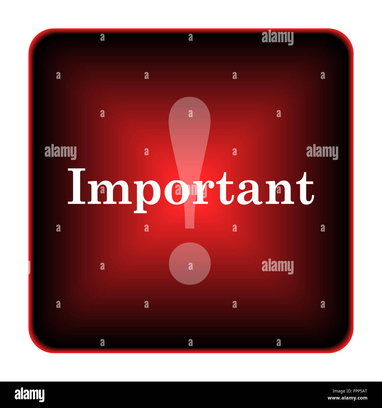 Important icon. Internet button on white background Stock Photo - Alamy
