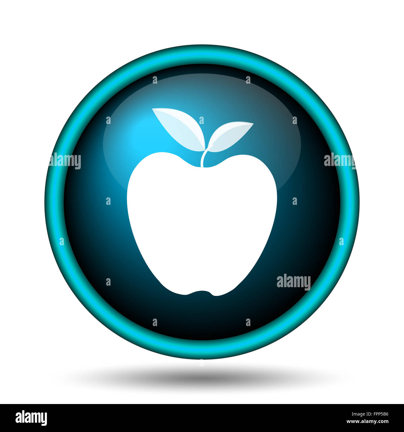 Apple icon. Internet button on white background Stock Photo - Alamy