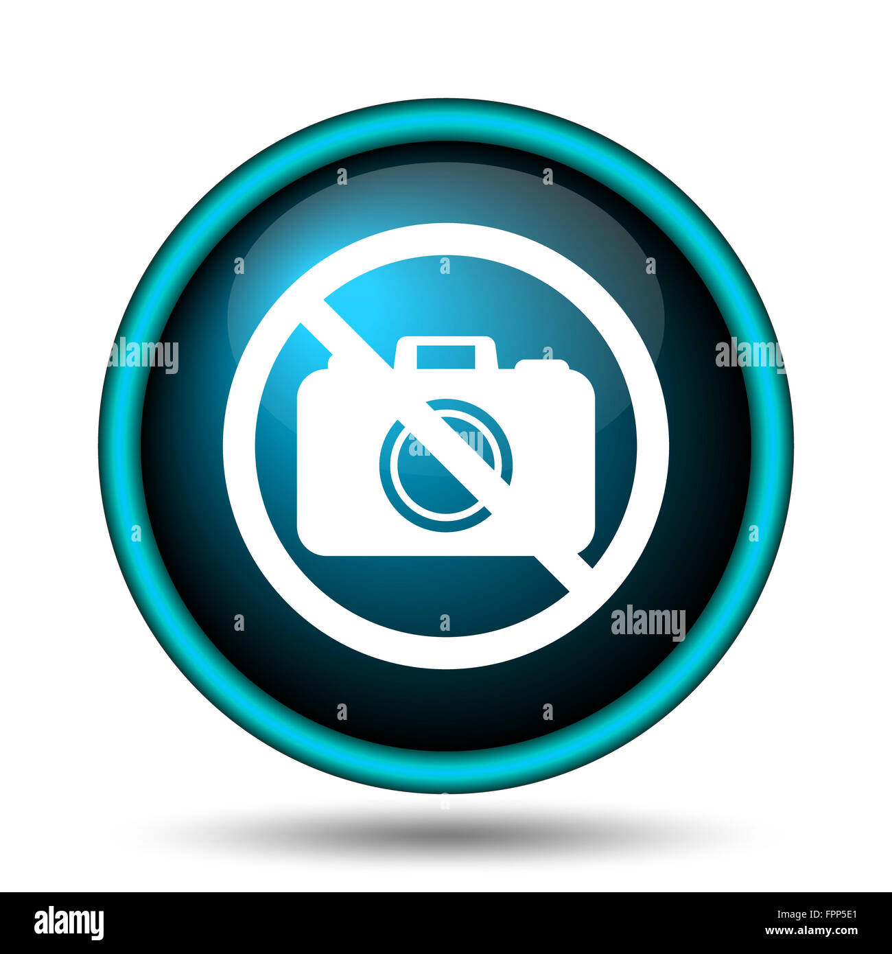 Forbidden camera icon. Internet button on white background Stock Photo ...