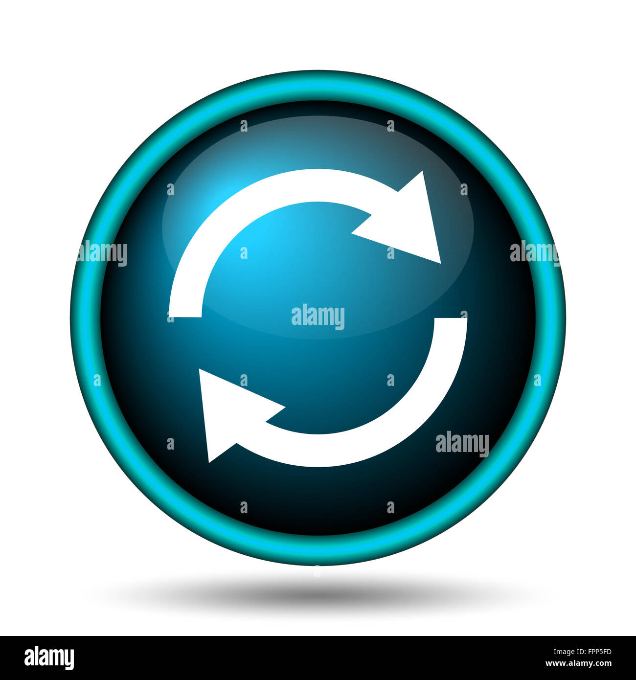 Reload two arrows icon. Internet button on white background Stock Photo ...