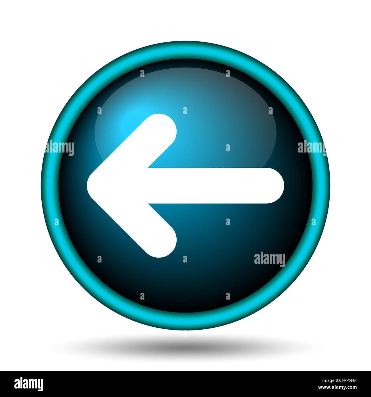 Left arrow icon. Internet button on white background Stock Photo - Alamy