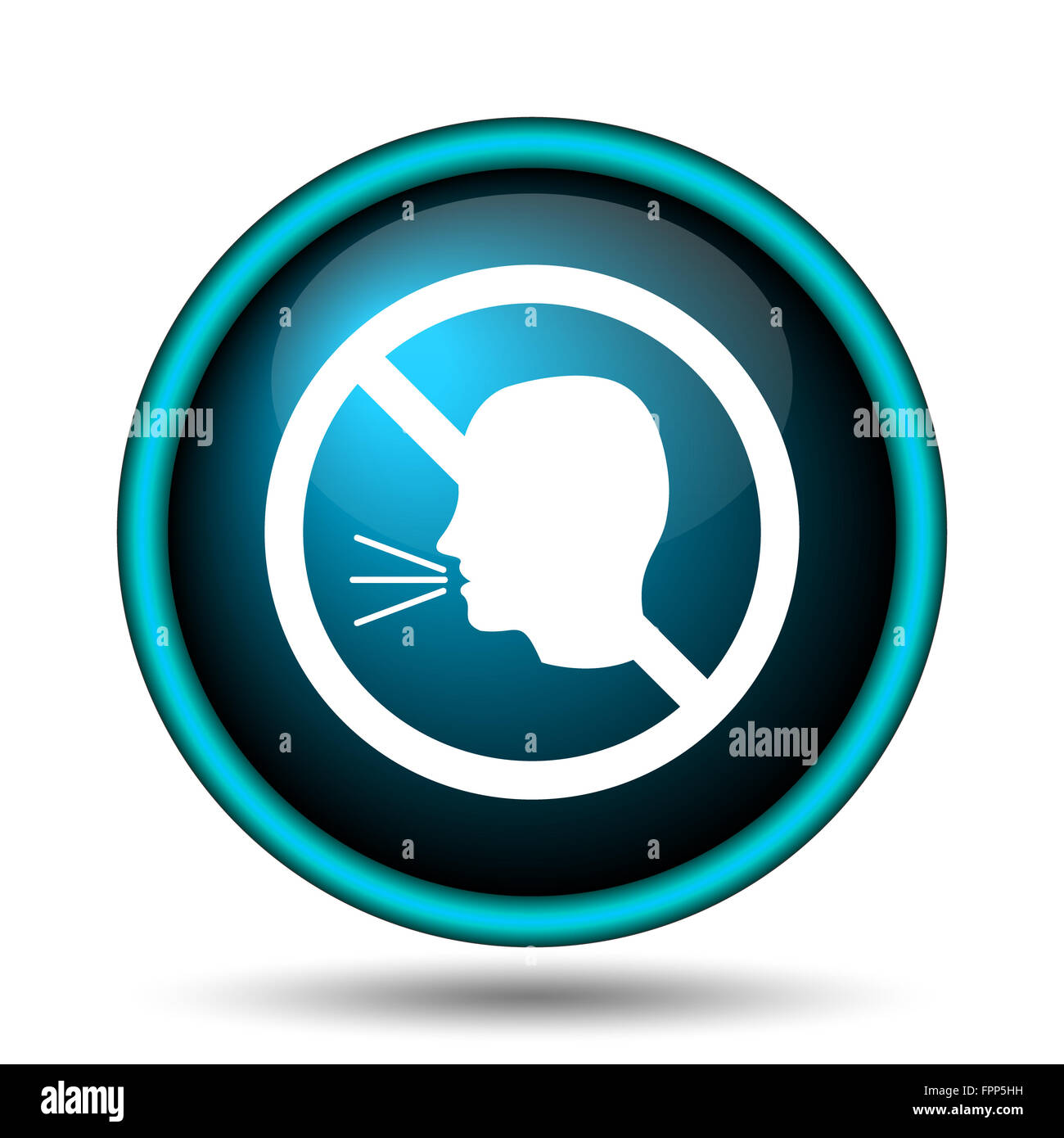 No talking icon. Internet button on white background Stock Photo - Alamy
