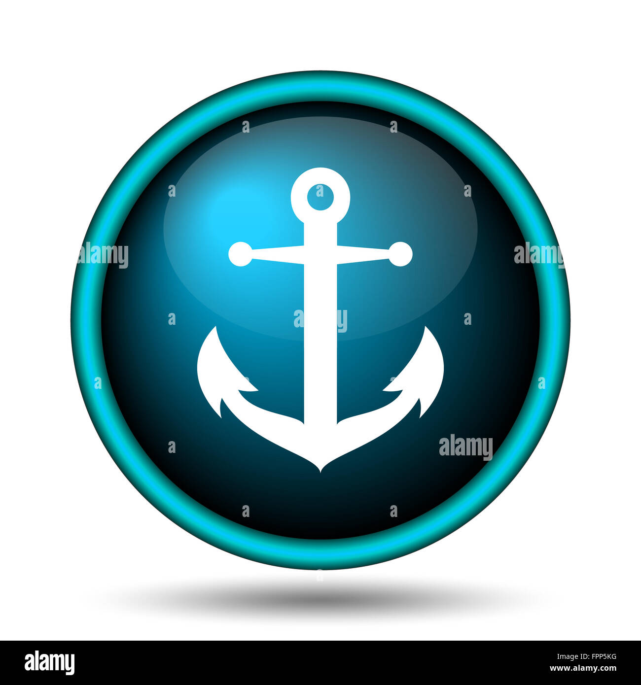 Anchor icon. Internet button on white background Stock Photo - Alamy