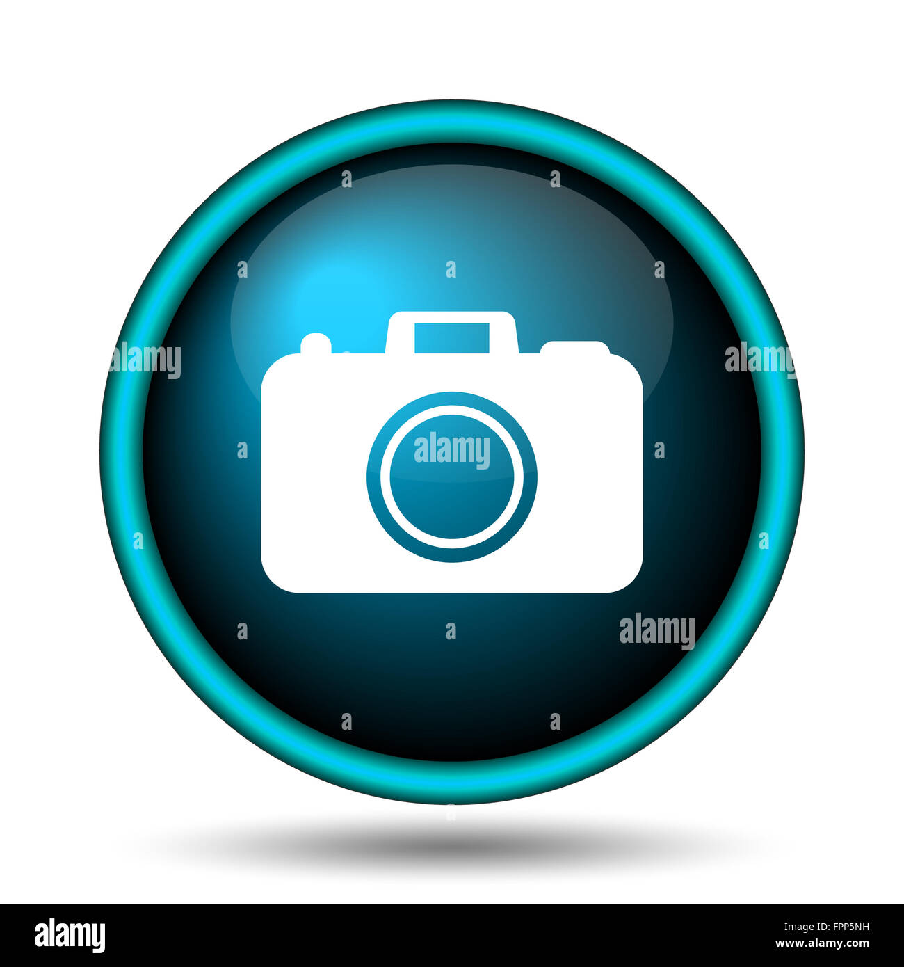Photo camera icon. Internet button on white background Stock Photo - Alamy