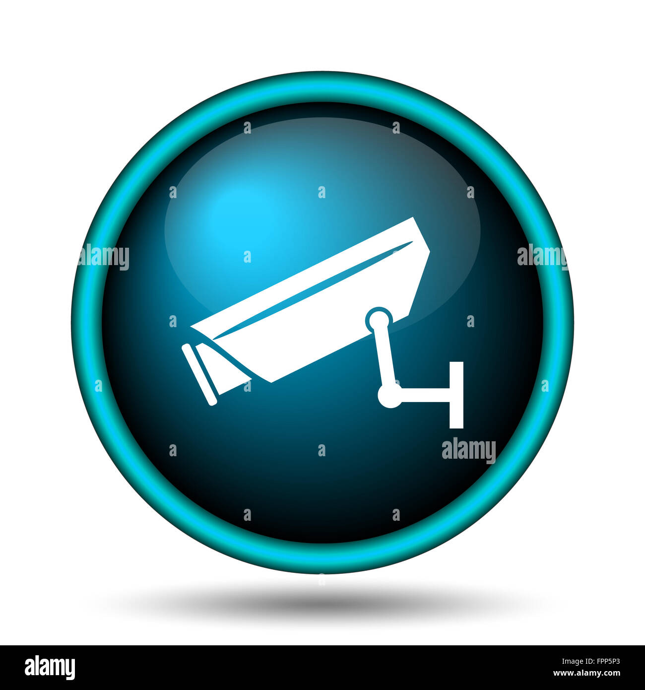 Surveillance camera icon. Internet button on white background Stock ...