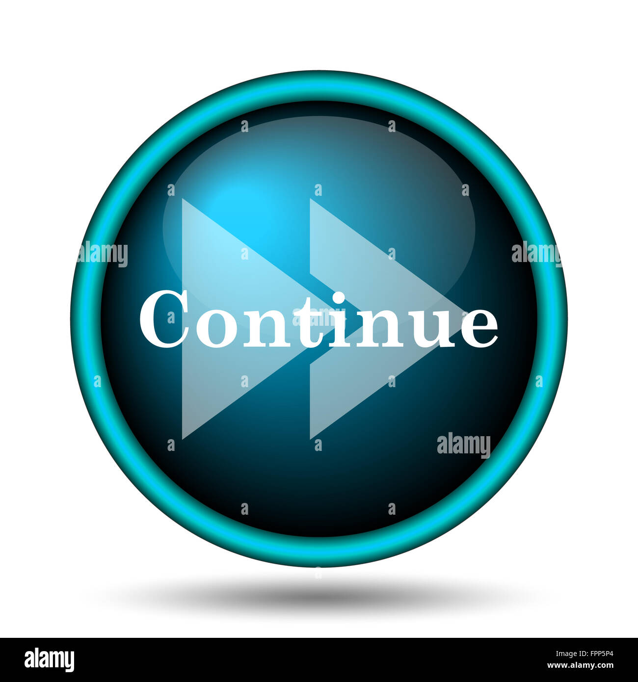 Continue icon. Internet button on white background Stock Photo - Alamy