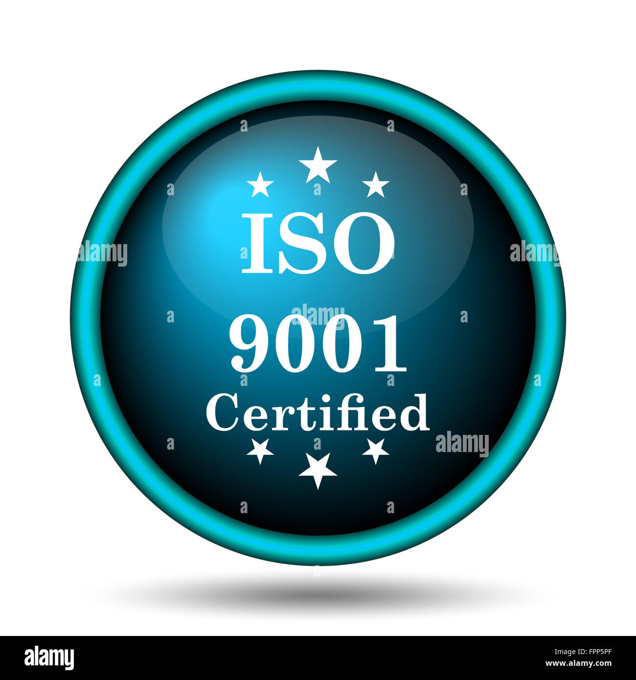 ISO9001 icon. Internet button on white background Stock Photo - Alamy