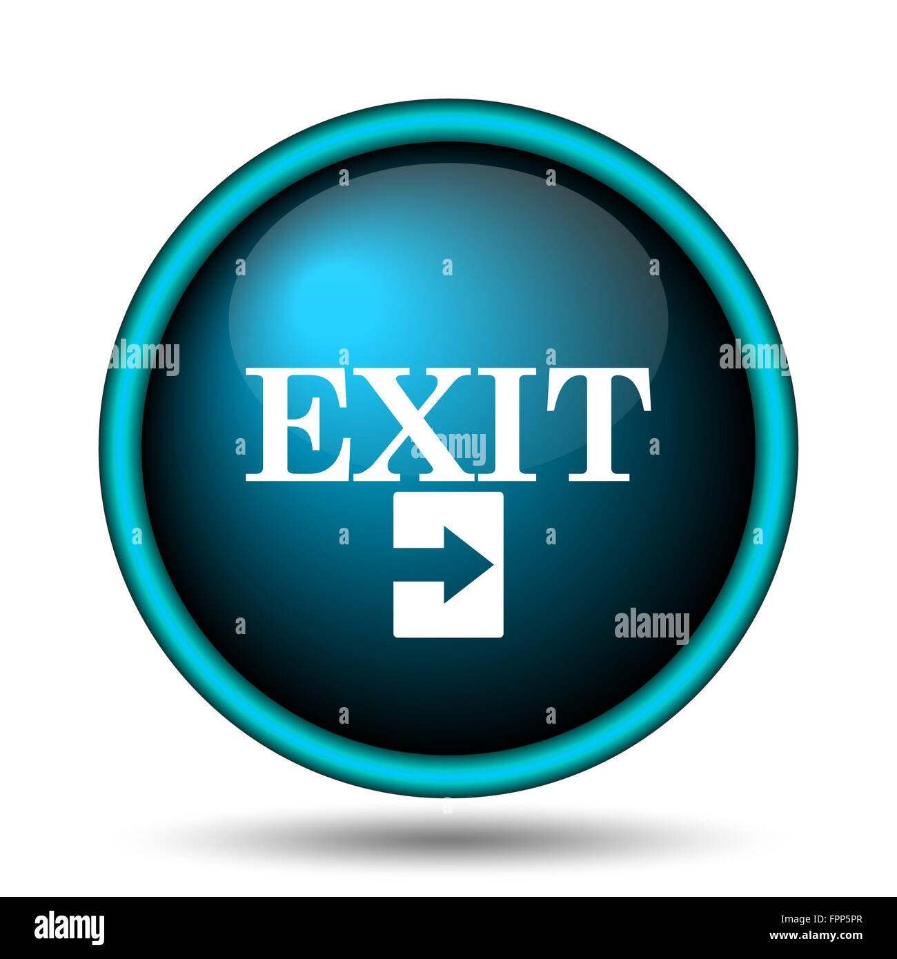 Exit icon. Internet button on white background Stock Photo - Alamy