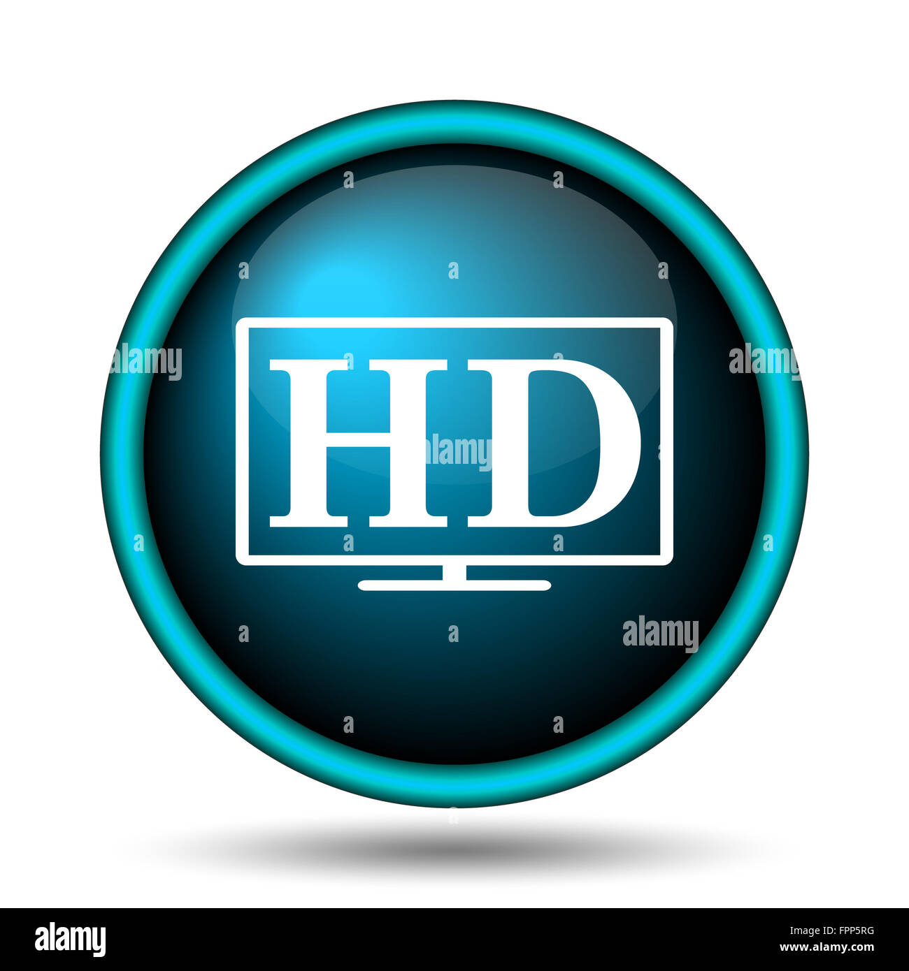 HD TV icon. Internet button on white background Stock Photo - Alamy