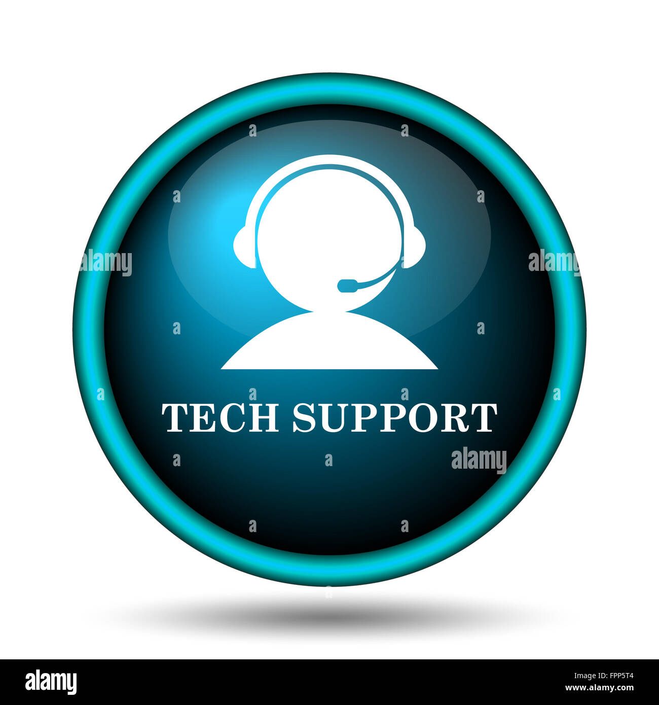 Tech support icon. Internet button on white background Stock Photo - Alamy