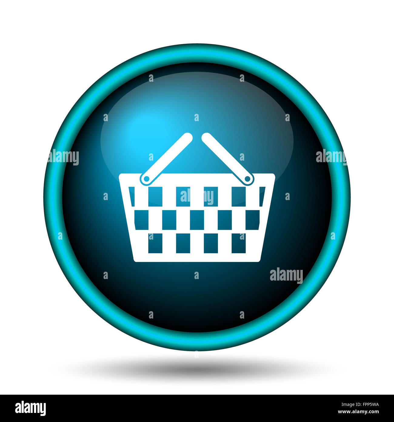 Shopping basket icon. Internet button on white background Stock Photo ...