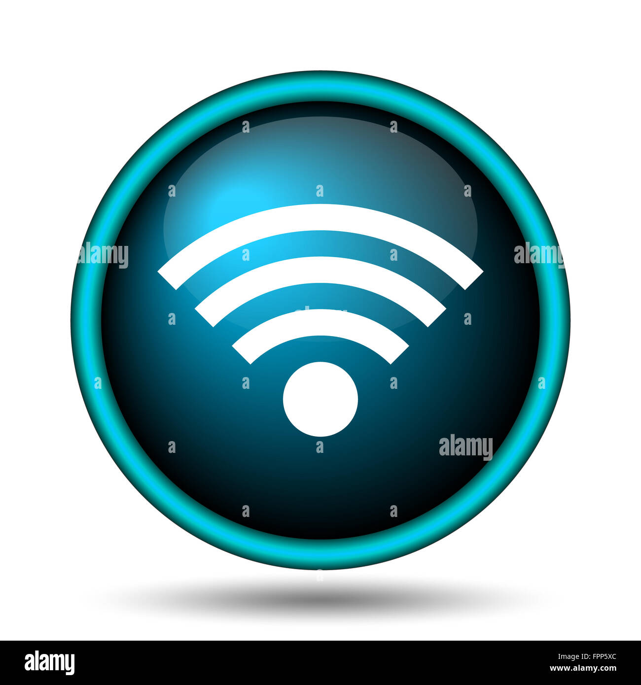 Wireless sign icon. Internet button on white background Stock Photo - Alamy