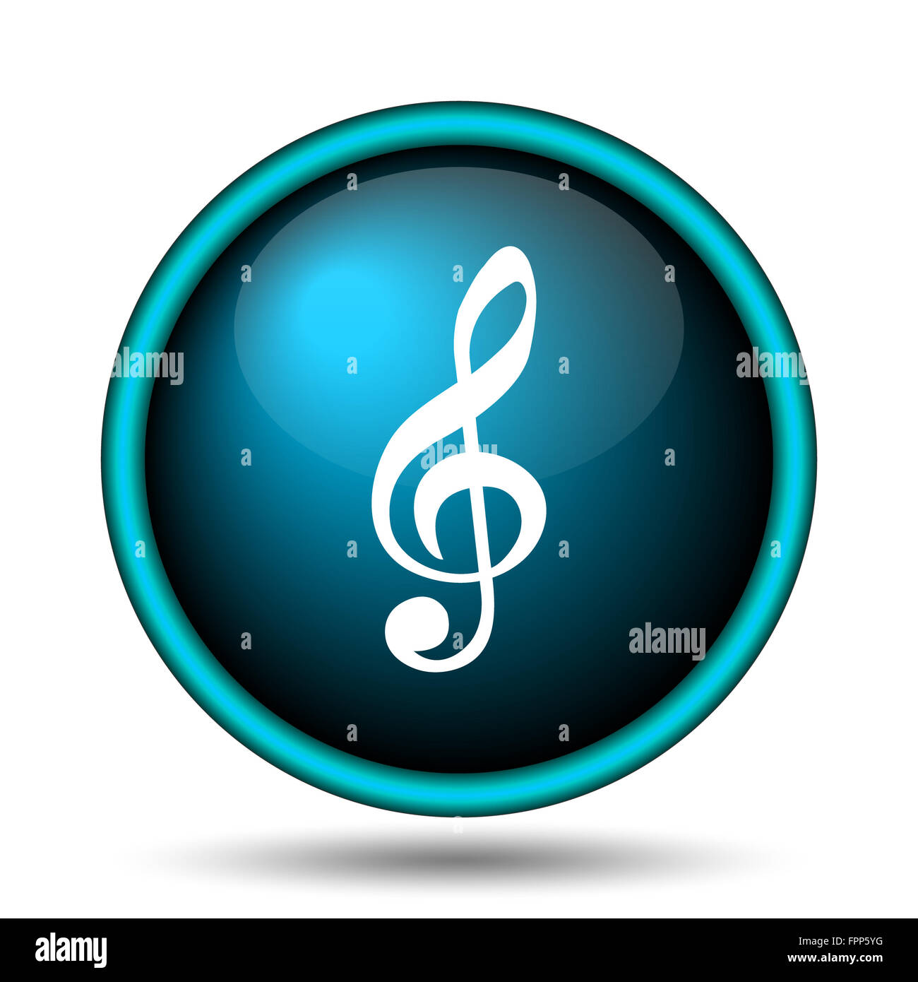Musical note icon. Internet button on white background Stock Photo - Alamy