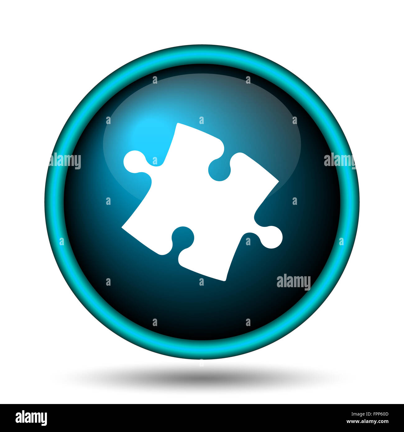 Puzzle piece icon. Internet button on white background Stock Photo - Alamy