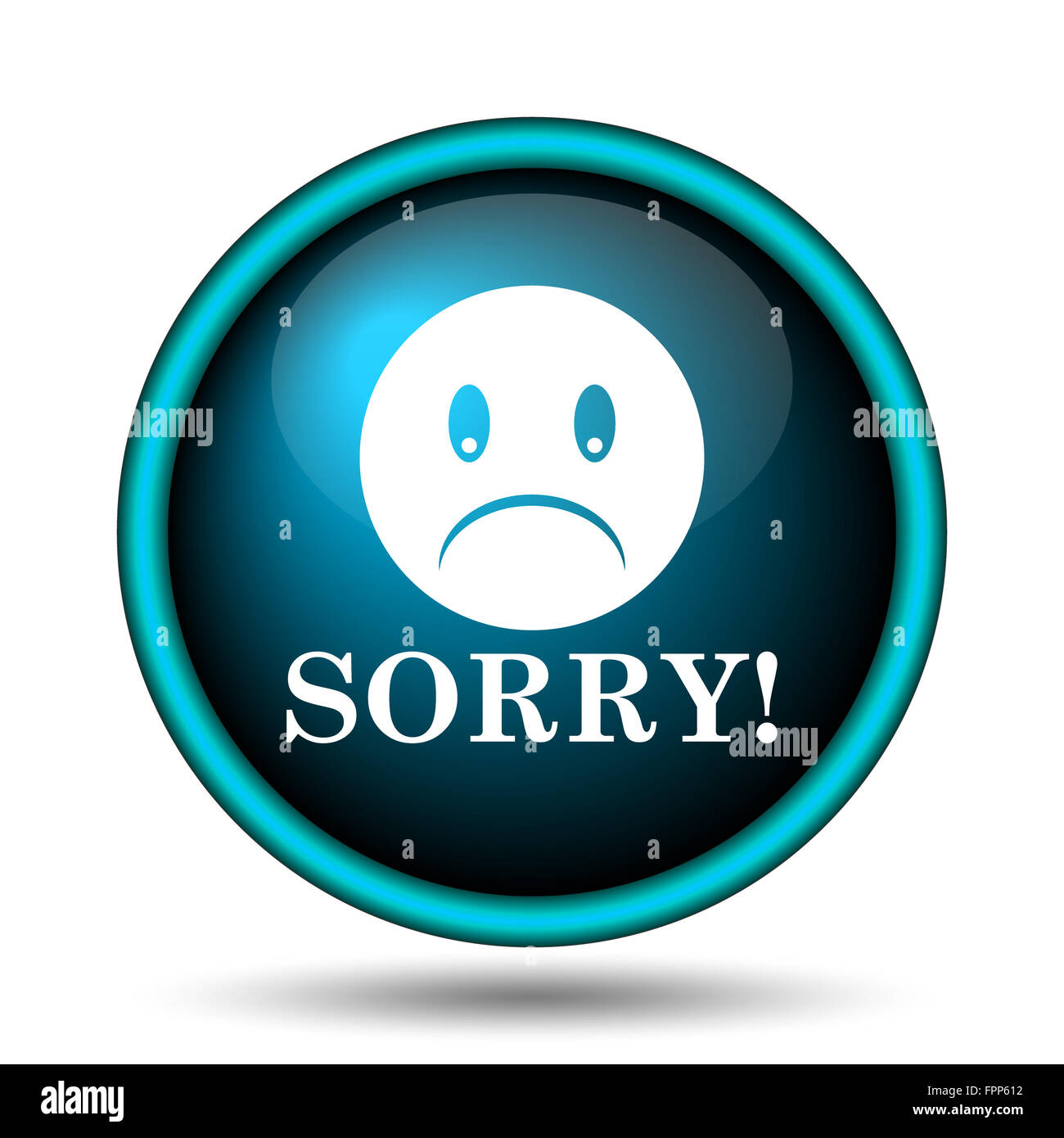 Sorry icon. Internet button on white background Stock Photo - Alamy