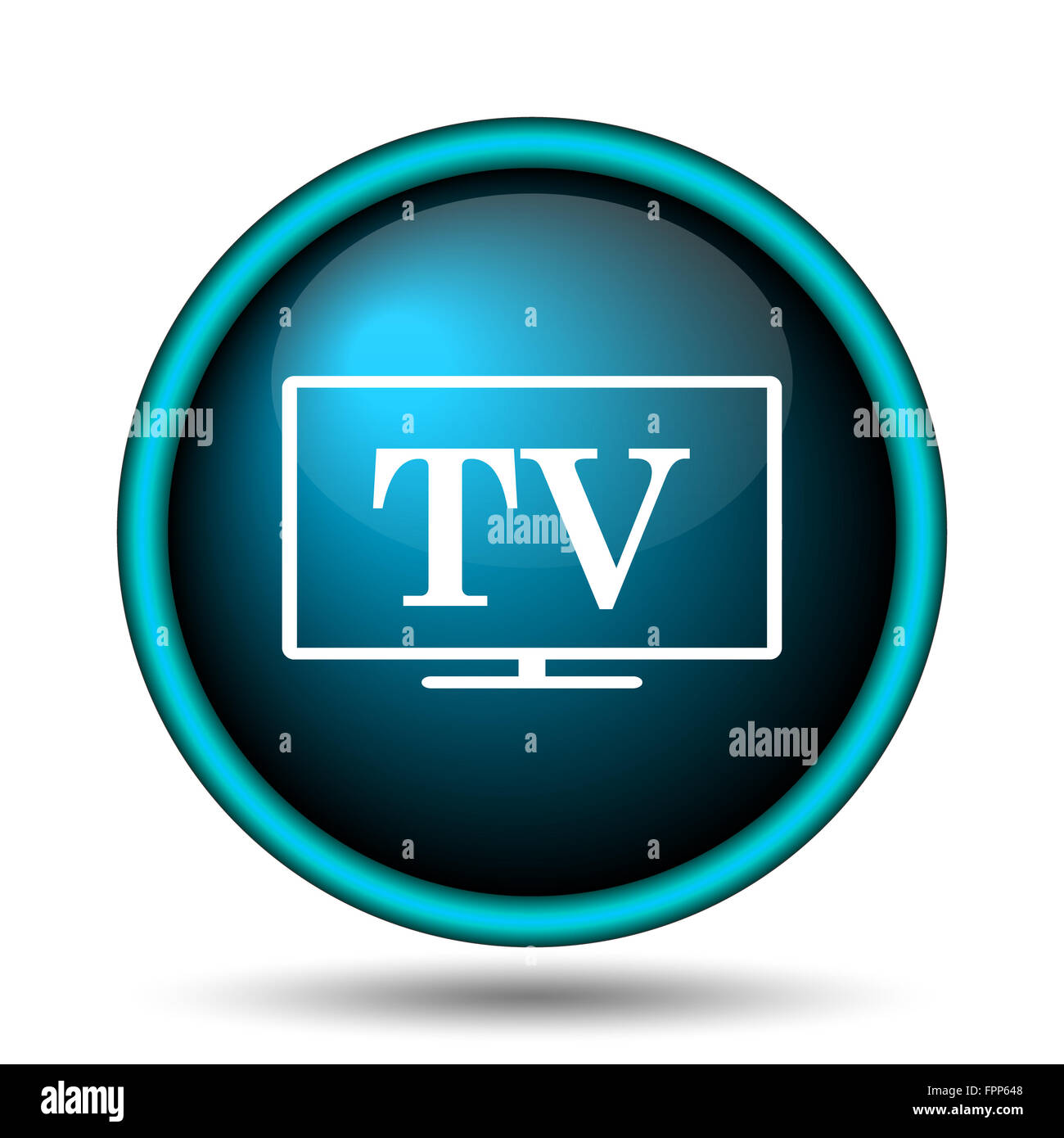 TV icon. Internet button on white background Stock Photo - Alamy